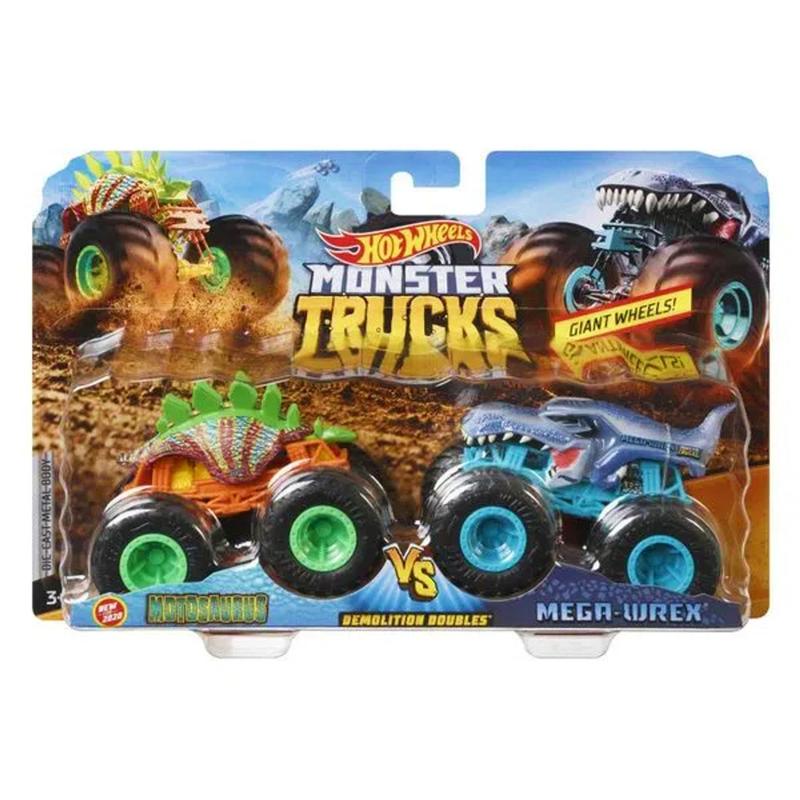 Hot Wheels - Monster Trucks 1:64 - Pack com 2 - Motosaurus Contra Mega Wrex Glc86 - Mattel ...