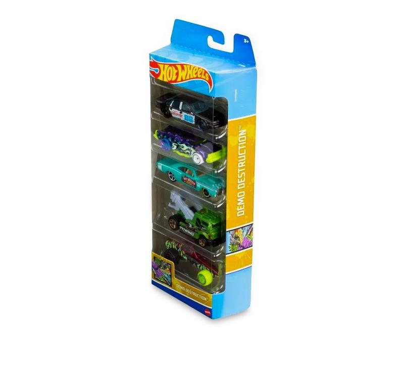Hot Wheels Pack com 5 Mattel Coleção Demo Destruction HFV86 - Carrinho ...