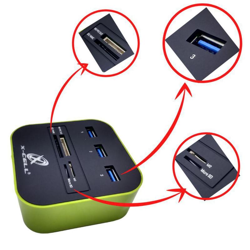 Hub 3 portas Leitor de Cartão de Memória SD Pro Duo MMC MSD - X-Cell ...