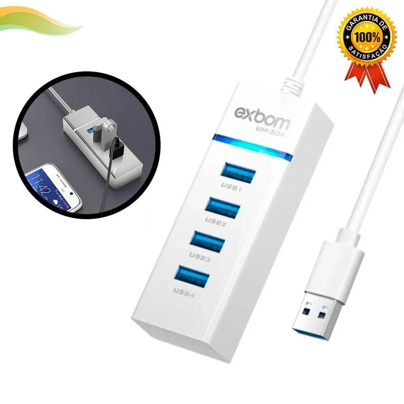 Hub USB 3.0 4 Portas High Speed HD Externo USB Pen Drive PC - Exbom ...