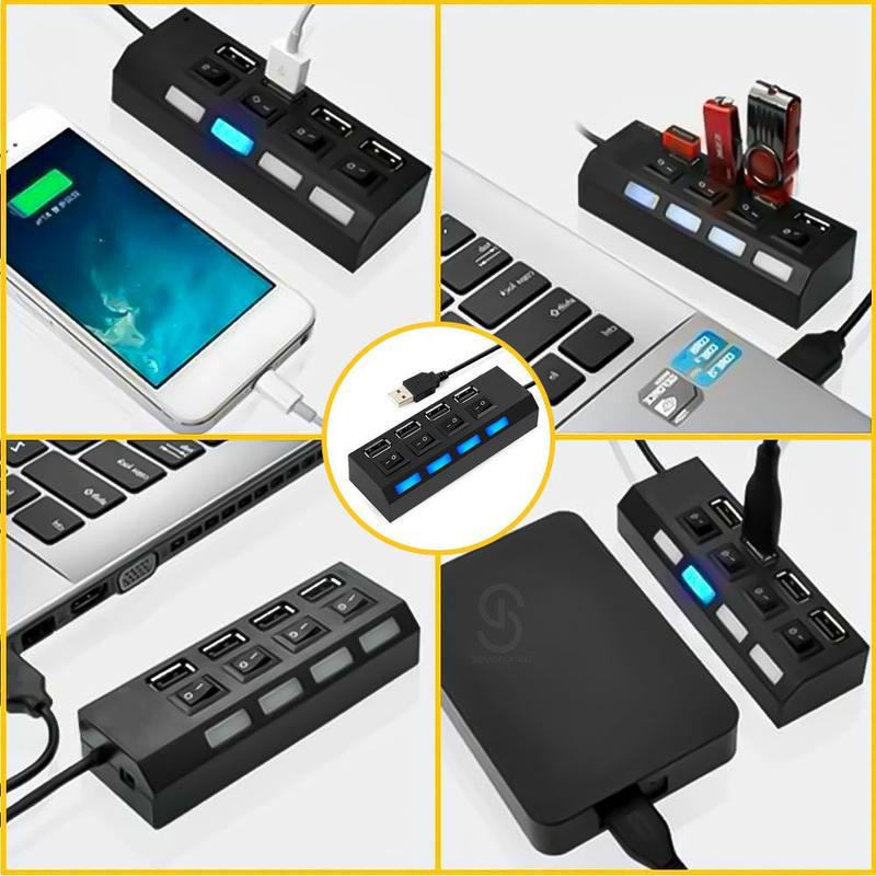 Hub Usb 4 Portas Usb 2.0 Pendrive Mouse - Teclado - Adaptado - ALTOMEX ...