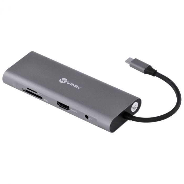 Hub usb tipo c type c 9 em 1 - 3 usb 3.0 + cartao sd e tf + hdmi ...