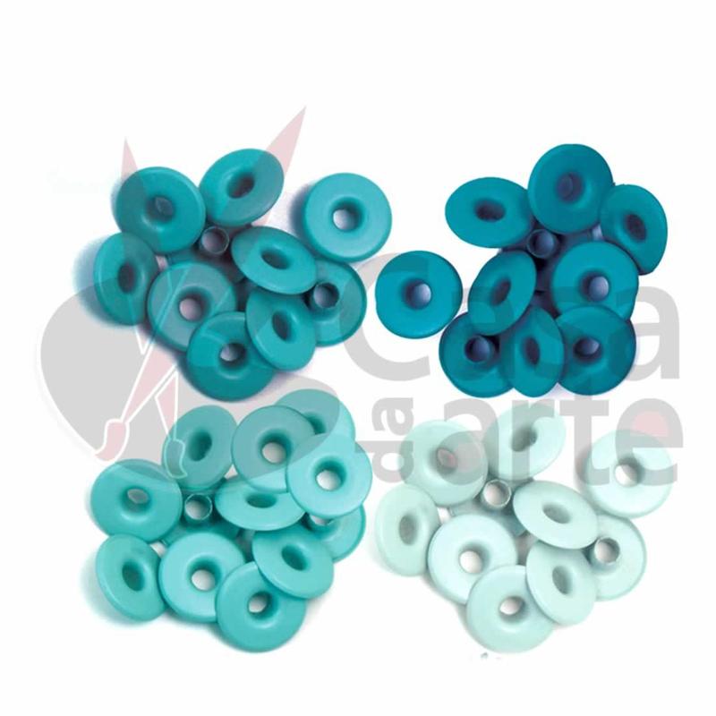 Ilhós Wide Eyelets We R Memory Keepers Aqua com 40 Unidades - Ilhós ...