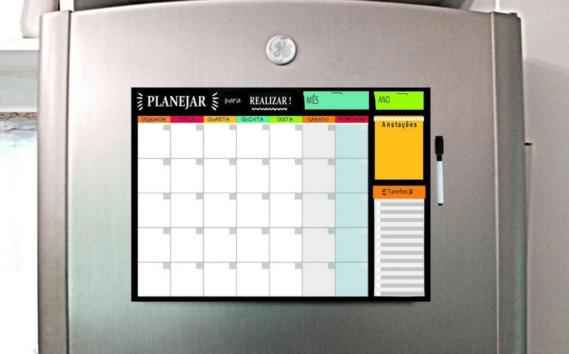 Imã Planner Semanal de Geladeira com caneta - nosier art - Imã de ...