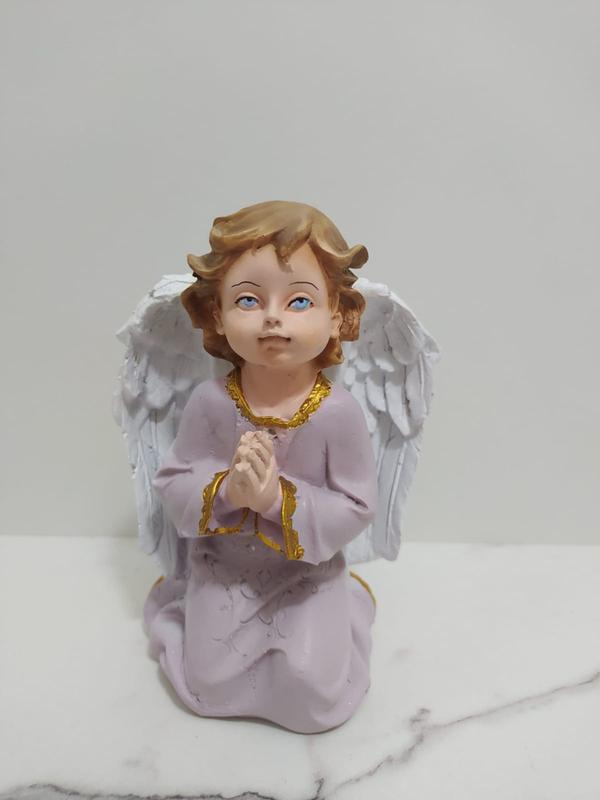 imagem estatua anjo da guarda infantil 13cm em resina - acaryart ...