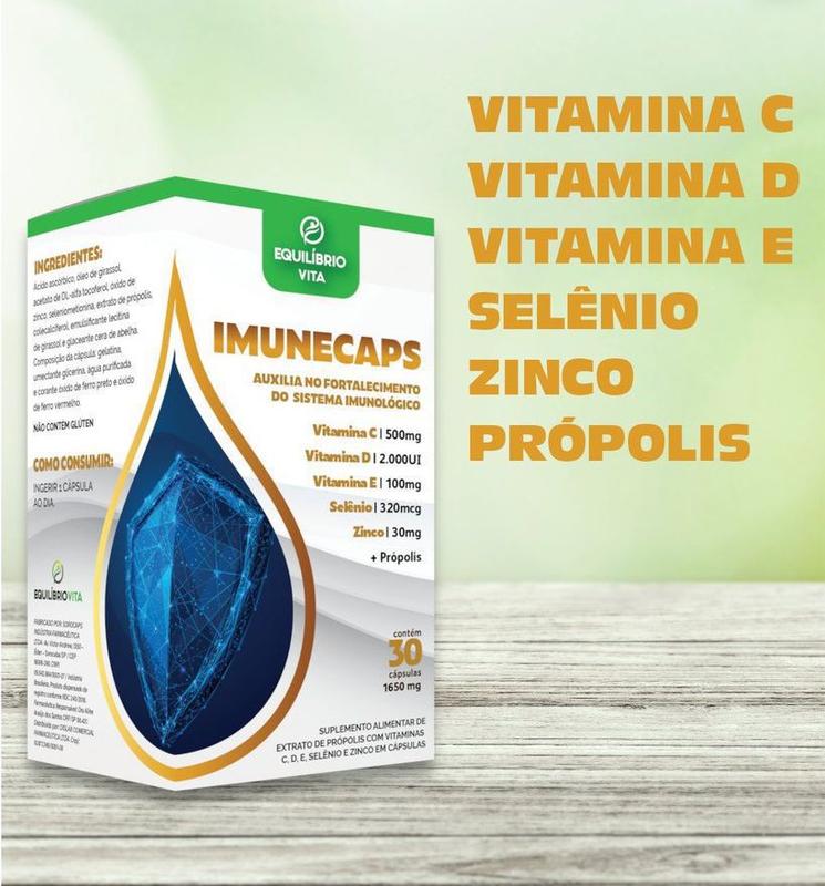 Imunecaps Suplemento para Imunidade + Propolis 30 Capsulas - EQUILIBRIO ...