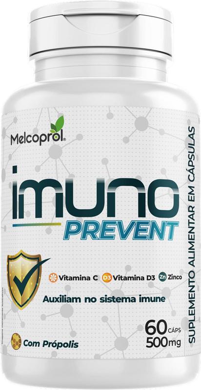 Imuno Prevent 60 cáps 500 mg - Própolis, Vitamina C, D3 e Zinco ...