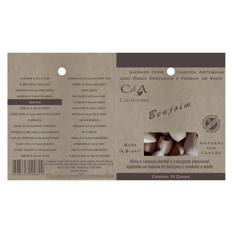 Incenso cone refluxo benjoim 10 cones - CdA - Incenso - Magazine Luiza