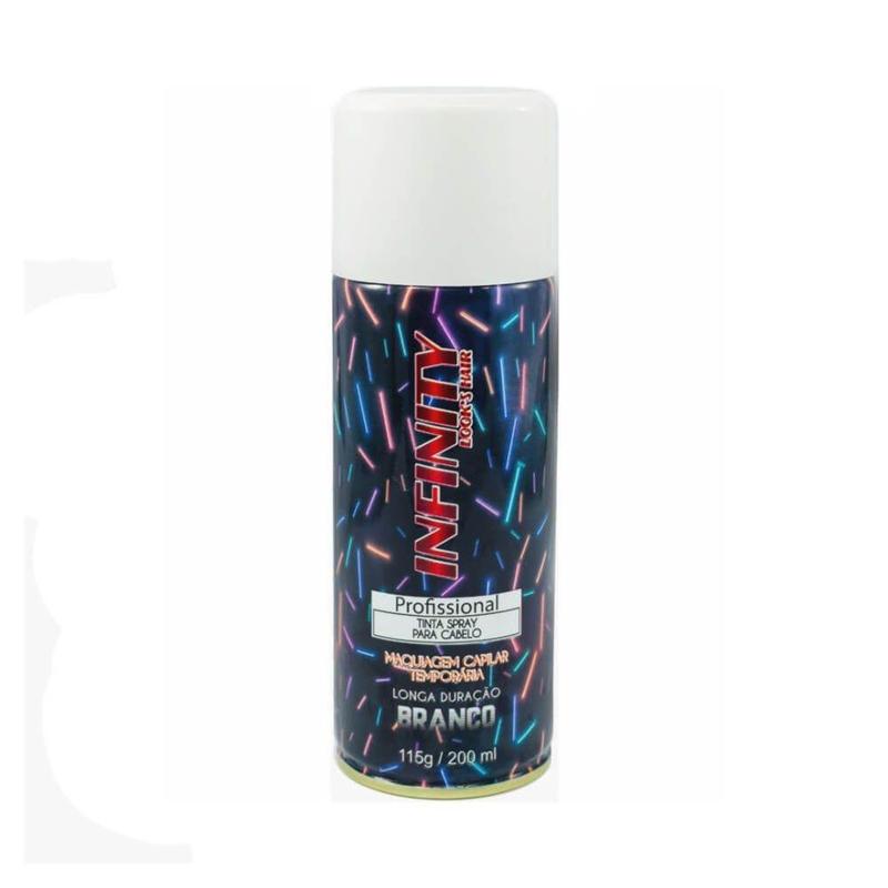 Infinity Tinta Spray P/ Cabelo Branco 200ml - Tinta Spray de Festa para ...