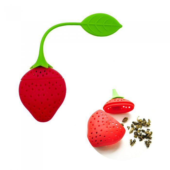 Infusor Chá Silicone Filtro Coador Peneira Formato de Fruta Modelo com ...