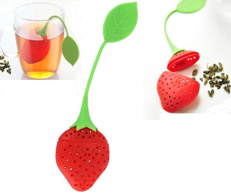 Infusor Coador de Chá de Silicone Modelo Frutas - Morango e Limão ...