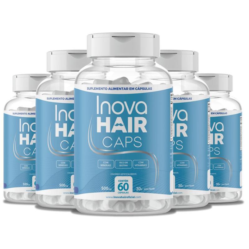 Inova Hair Caps - 60 cápsulas - Kit 5 unidades - Nutricosméticos ...