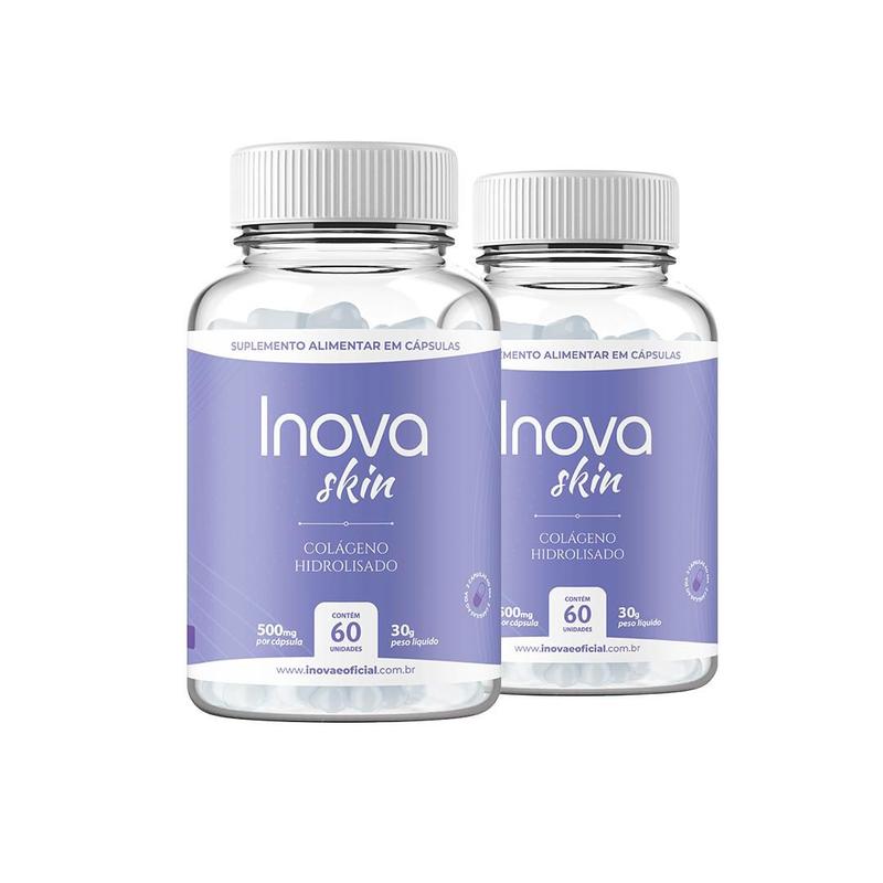 Inova Skin Colágeno Hidrolisado - 60 cápsulas - Kit 2 unidades - Inovaê ...