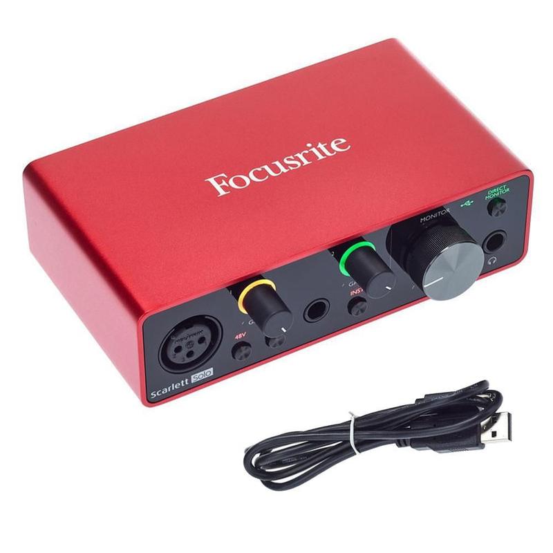 Interface de Áudio Focusrite Scarlett Solo USB 3a Geração - Interface ...