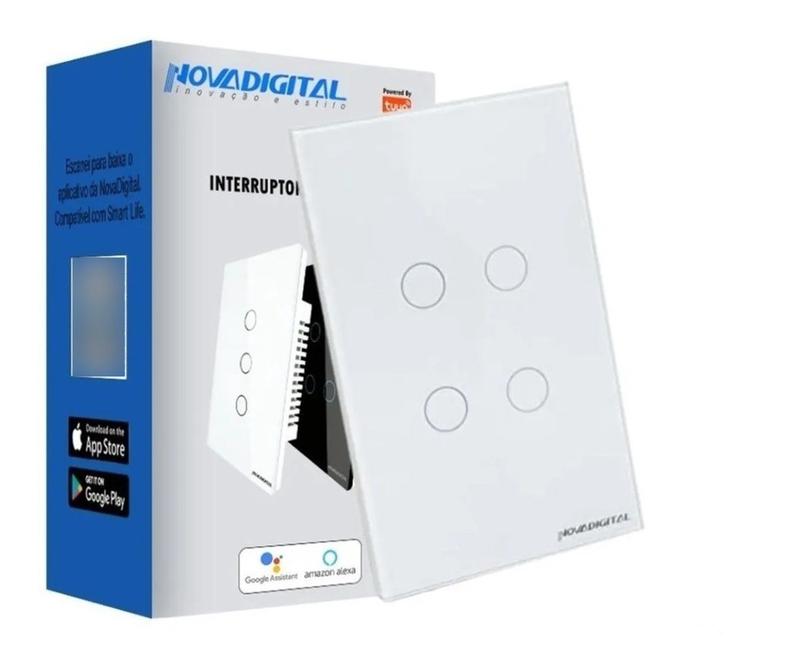 Interruptor Inteligente Wi-fi Nova Digital 4 Botões Original ...