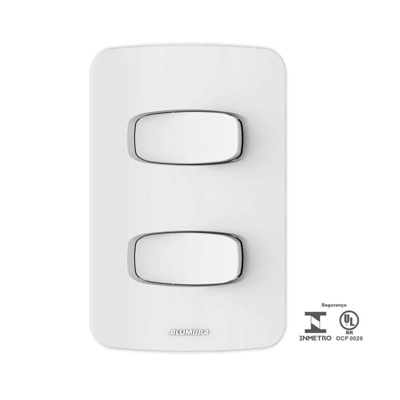 Interruptor simples paralelo 10A 250V com placa 4x2 Gracia branco ...