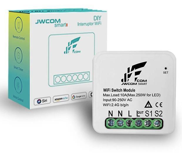 Interruptor Wifi Mini 1 Canal 10A - , Google E Siri - Jwcom Smart - Interruptores - Magazine Luiza