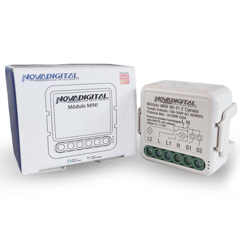 Interruptor Wifi Módulo Mini 2 Canais Nova Digital Smart - Interruptor ...