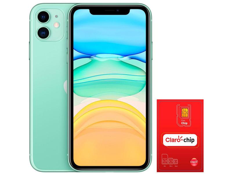 iPhone 11 Apple 64GB Verde 6,1” 12MP iOS + Chip - Triplo Corte Claro 5G ...