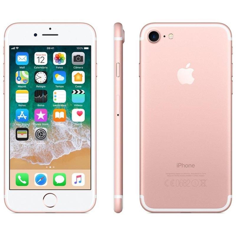 Iphone 7 Apple, Ouro Rosa, Tela 4.7", 4G+WiFi, IOS 11, 12MP, 32GB ...