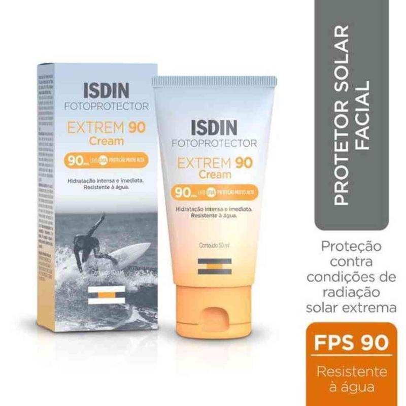 Isdin Extrem 90 Cream FPS90 50ML - Protetor Solar Facial Dermocosmético ...