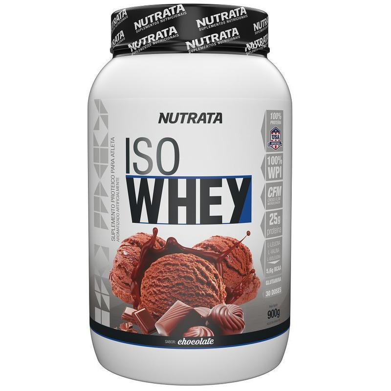 Iso Whey 100% isolado (900g) CHOCOLATE - Nutrata - Whey Protein ...