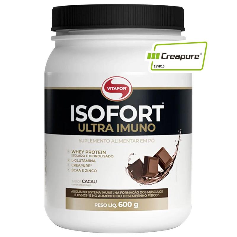 Isofort Ultra Imuno com Creapure Vitafor Cacau 600g - Whey Protein ...