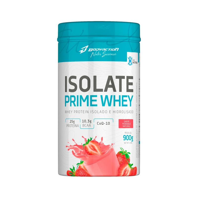 Isolate Prime Whey 900g Morango - Bodyaction = ZERO LACTOSE - Whey ...