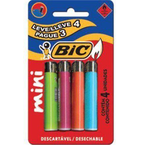 Isqueiro Bic Mini Blister Leve 4 Pague 3 Unidades - Isqueiro - Magazine ...