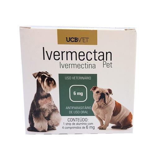 Ivermectan Pet 6Mg - 04Comp 48 - Ubc Vet - Farmácia Pet - Magazine Luiza