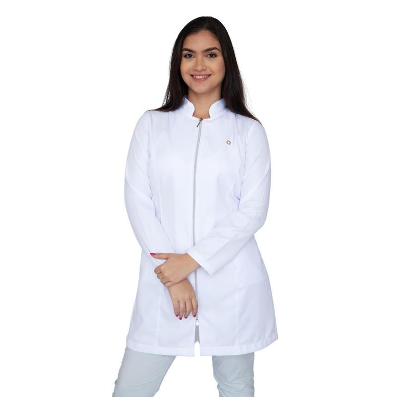 Jaleco Ágata Branca Com Zíper - LM CLINICAL - Jaleco Médico / Hospitalar - Magazine Luiza