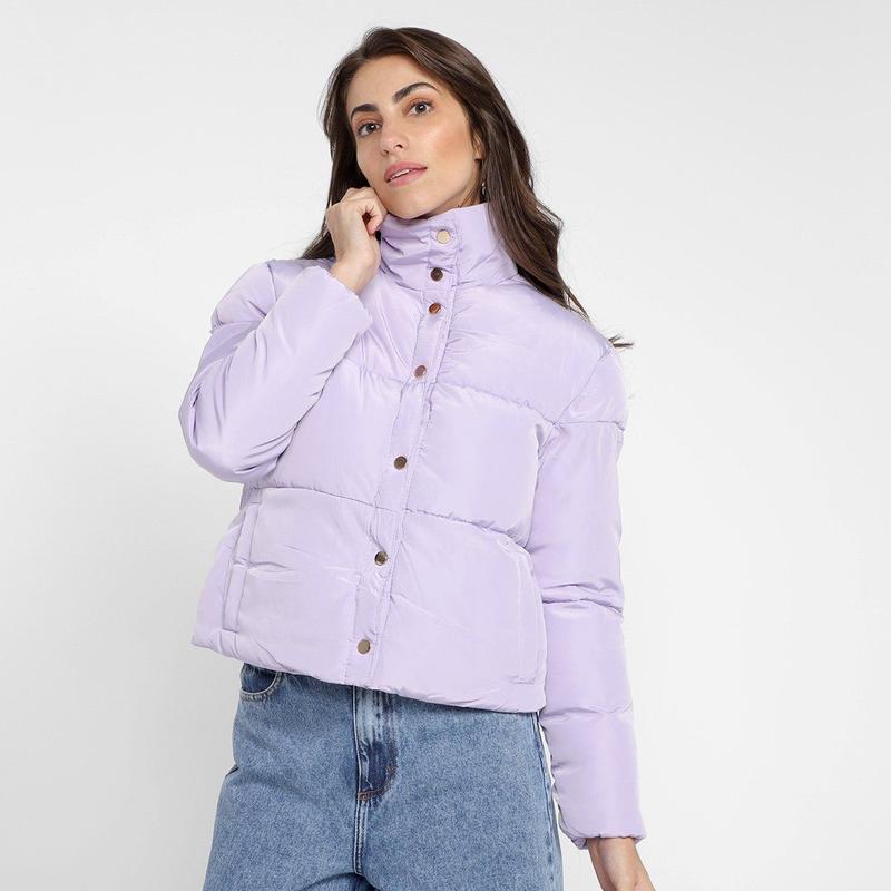 Jaqueta Puffer The Style Box Gola Alta Feminina - Jaqueta Feminina ...