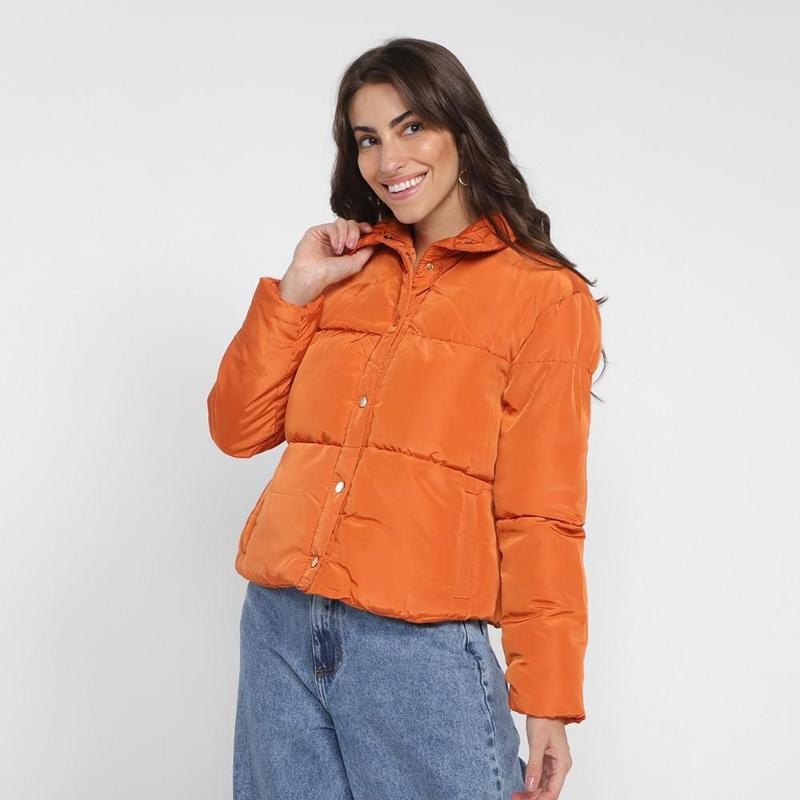 Jaqueta Puffer The Style Box Gola Alta Feminina - Jaqueta Feminina ...