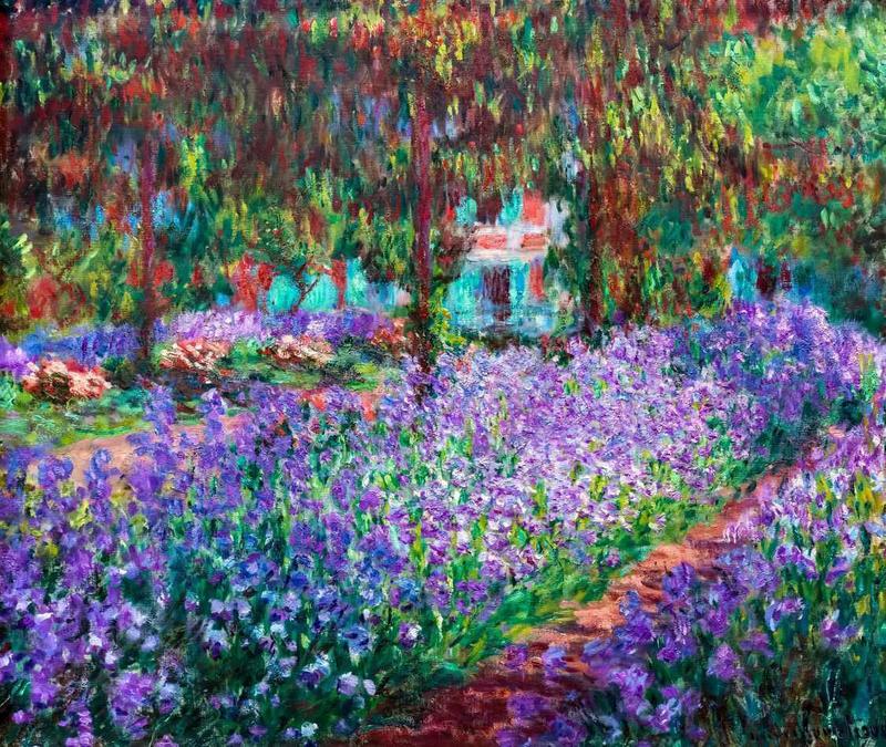 Jardim em Giverny - Claude Monet - 30x35 - Tela Canvas Para Quadro ...
