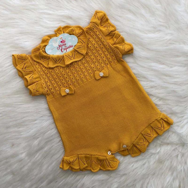 Jardineira Infantil Ana Tricô Bebê Mimo - Mimo da Cegonha - Macacão e ...