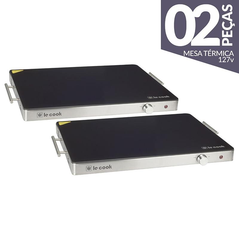 Jogo 2 Peças Mesa Térmica Elétrico Vidro 127v Le Cook 400w - Cooktop ...