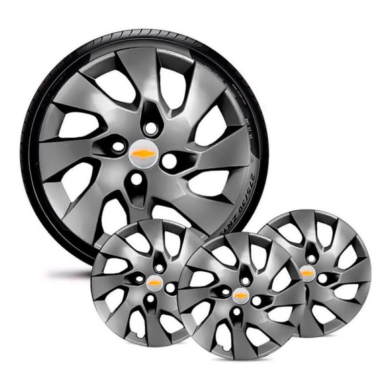 Jogo 4 Calota GM Chevrolet Aro 15 Grafite B Escolha o Carro - GFM ...