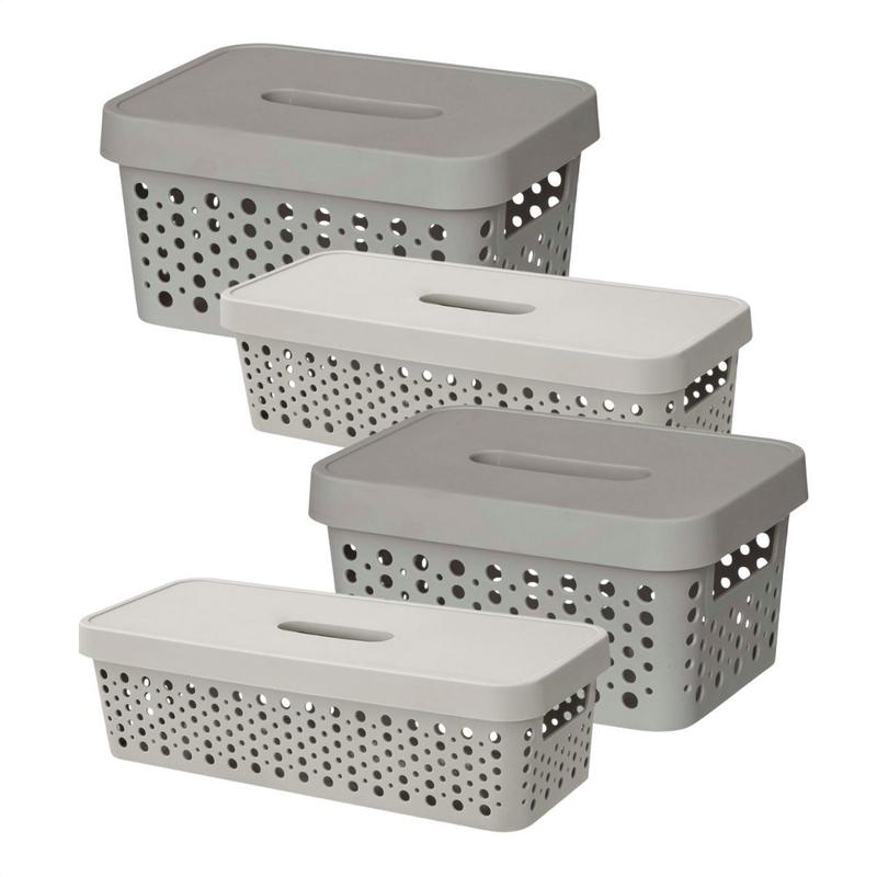 Jogo 4 cestos retangulares tamanhos diferentes várias cores - Usual ...