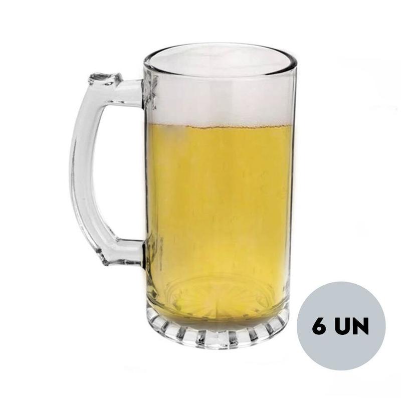 Jogo 6 Canecas para Chopp de Vidro Germany 450ml Lyor - Caneca de Chopp ...