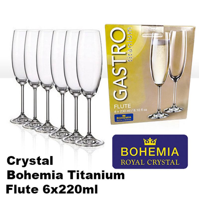 Jogo 6 Taças Titanium Gastro Flute Bohemia Crystal 220ml - BOHEMIA ...