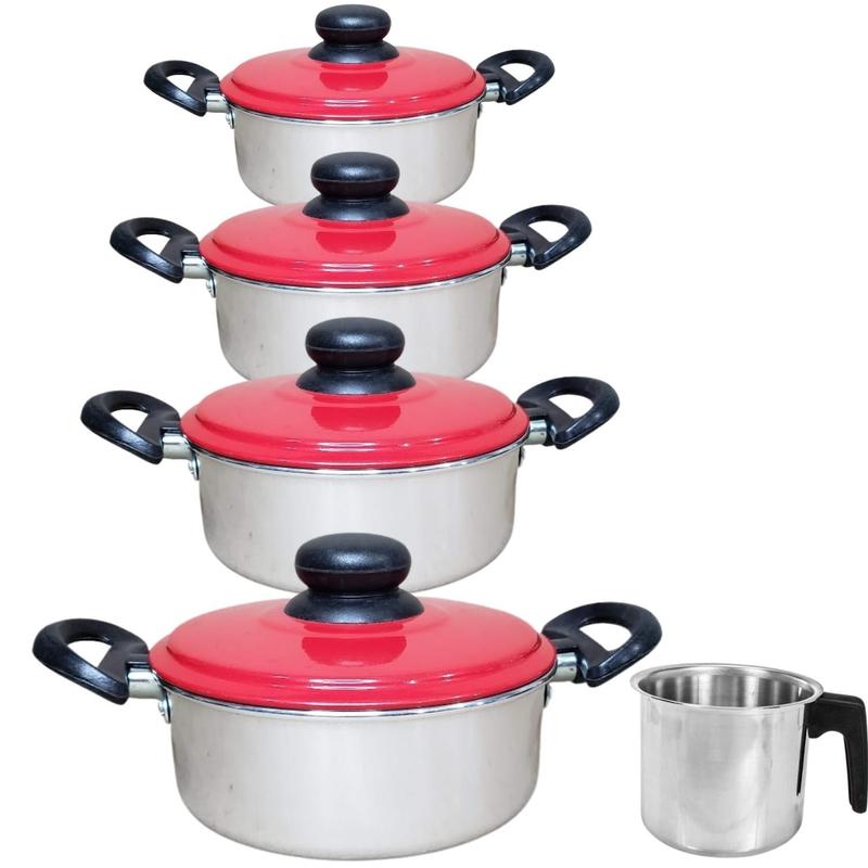 Jogo c/ 5 peças Panela de Alumínio c/ Caneco Leiteiro - Utílika - Jogo ...