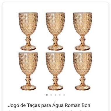 Jogo c/6 Taças para Água Roman 345ml, Vidro, Âmbar - - rojemac - Taça ...