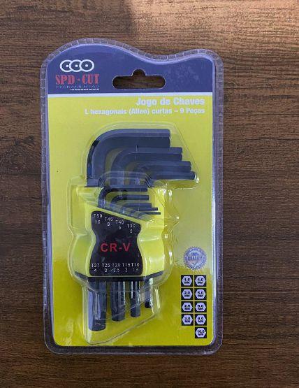 Jogo chave allen curta hexazonal 9 peças 1,5mm A 10mm - Caixa com 6 ...