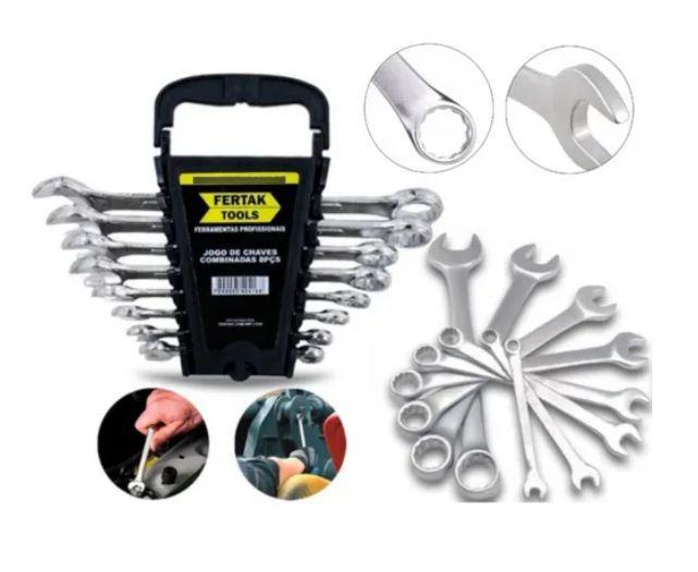 Jogo Chave Combinada Boca Estrela 6 A 24mm Resistente 11 Pcs - Fertak ...
