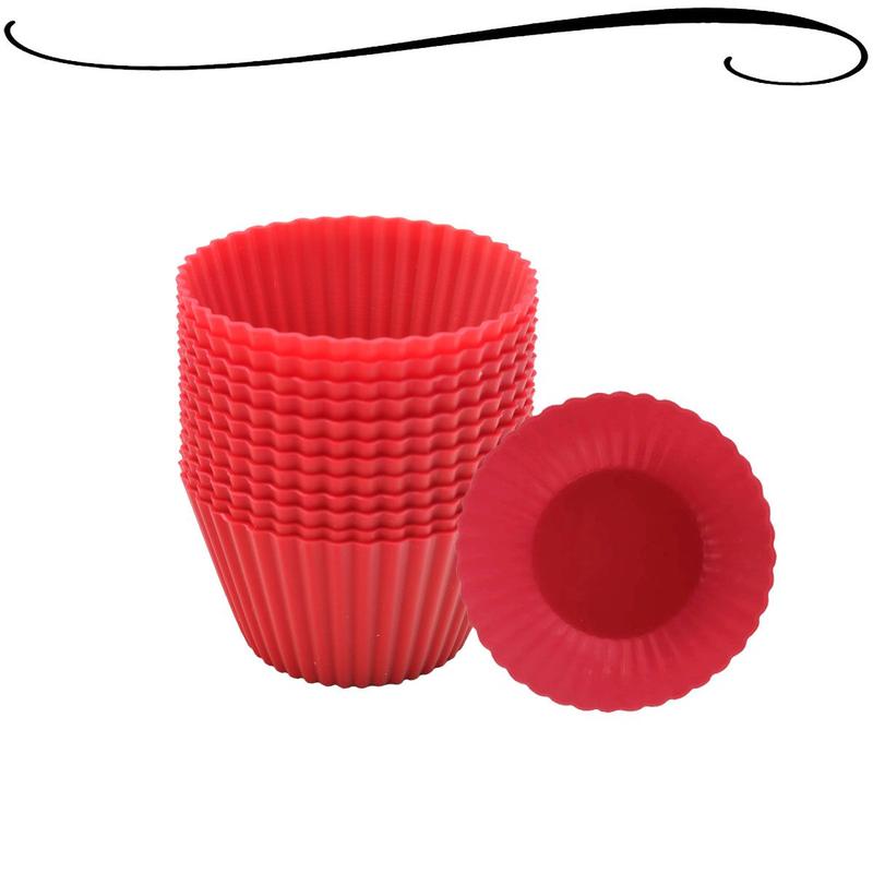 Jogo Com 12 Formas de Silicone Flexível e Higiênica Muffins Bolos Mini ...