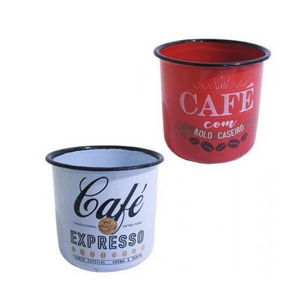 Jogo Com 2 Canecas Rústicas Esmaltada Decorada Vintage Retrô - Fw ...