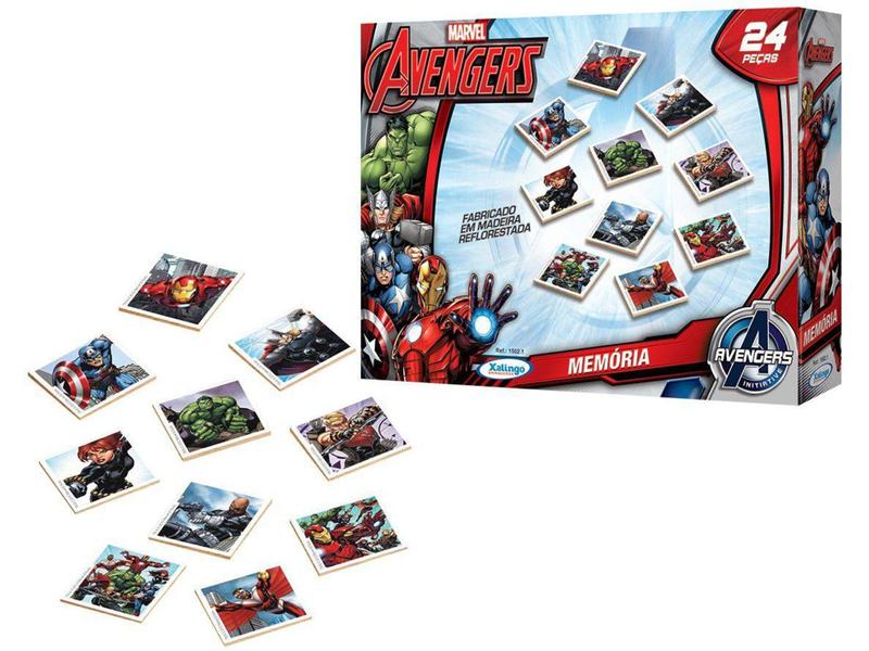 Jogo da Memória Marvel Avengers Xalingo - 24 Peças - Jogos de Memória e ...