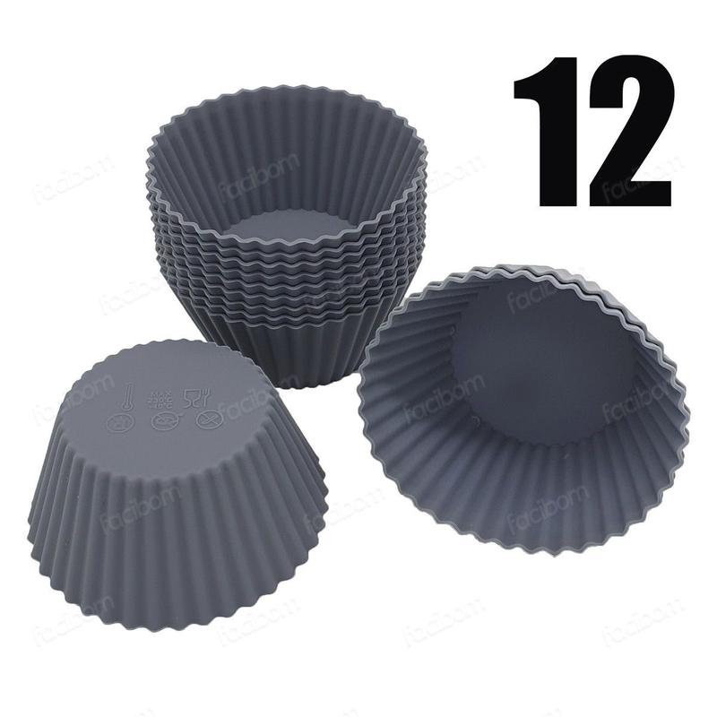 Jogo De 12 Formas Para Muffins Em Silicone - Facibom - Formas e ...