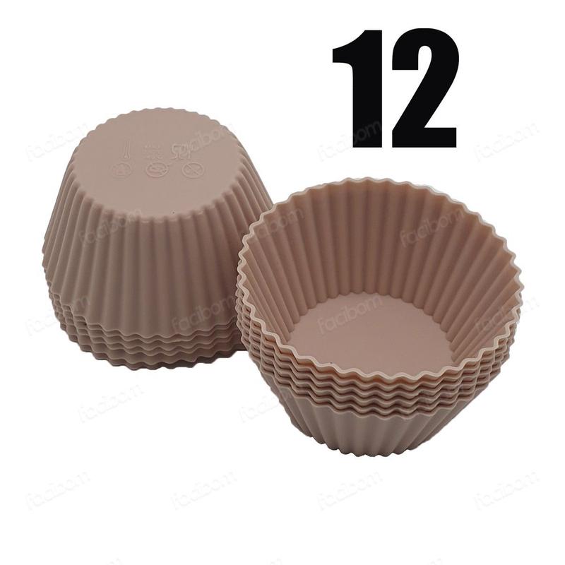 Jogo De 12 Formas Para Muffins Em Silicone - Facibom - Formas e ...