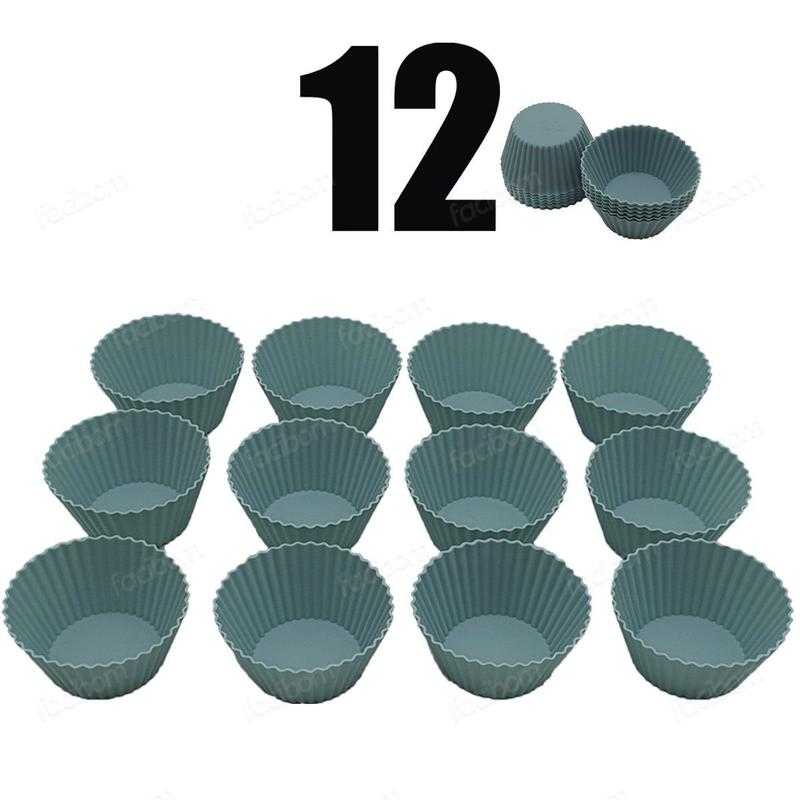 Jogo De 12 Formas Para Muffins Em Silicone - Facibom - Formas e ...
